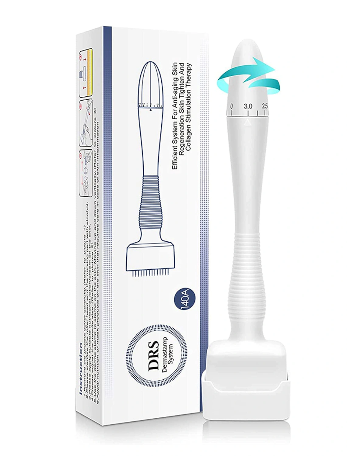 Derma Stamp 140 Ace din Titanium, Reglabil 0.3 – 3mm, Microneedle